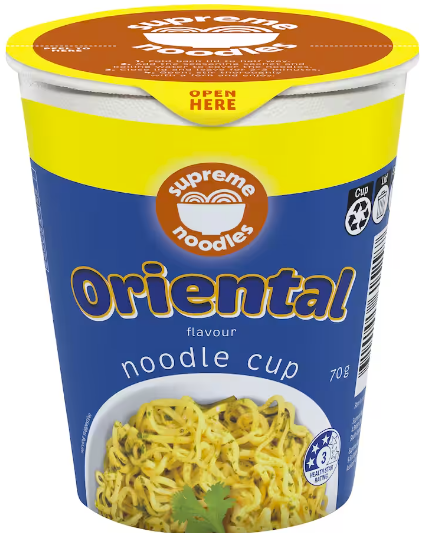 Supreme Instant Noodles Oriental Cup 70g – Limitless Distribution Ltd